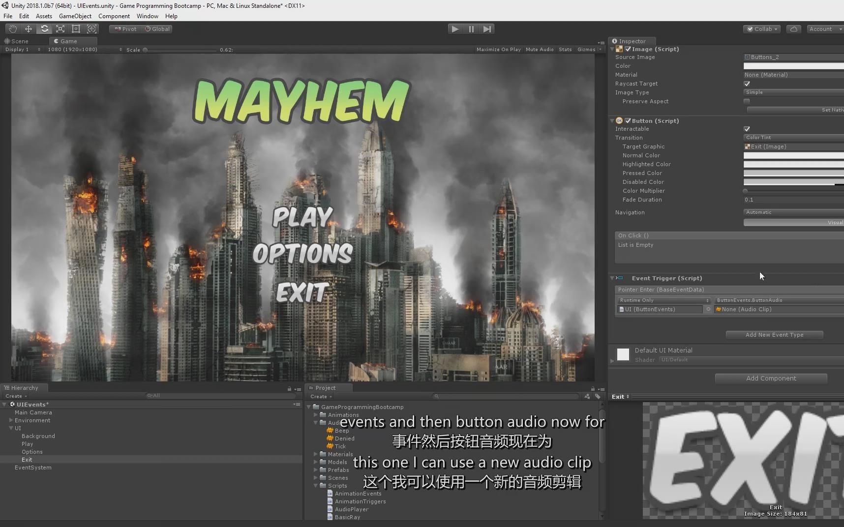 【Unity】Unity中C#游戏编程集中营教程(中英双字)