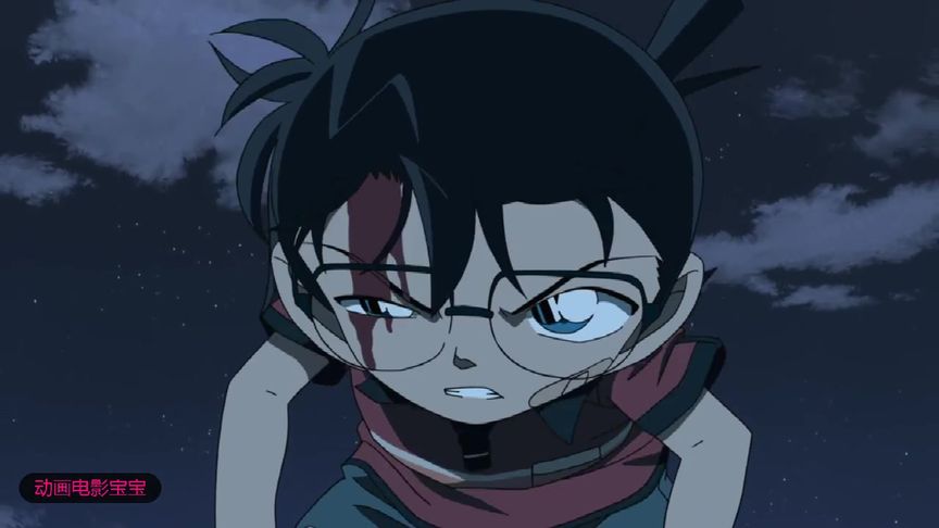 名侦探柯南剧场版 柯南受伤流血 被枪打中头部 劫匪故意引他上钩