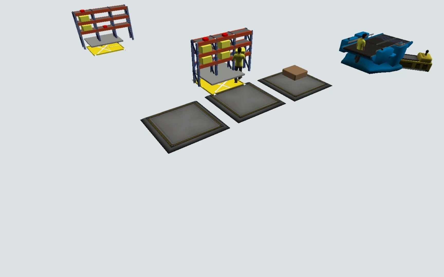 6层高架库四向穿梭车(可换层)出入库流程flexsim仿真