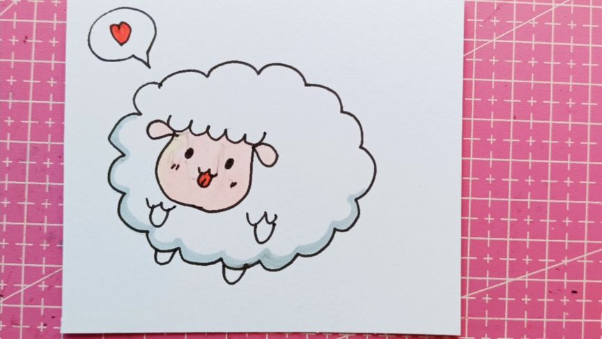 可爱的胖乎乎的小羊简笔画怎么画?