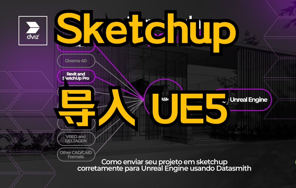 Sketchup导入UE5 教程 方法 注意事项 虚幻引擎5 教程 SU导入UE 室内...