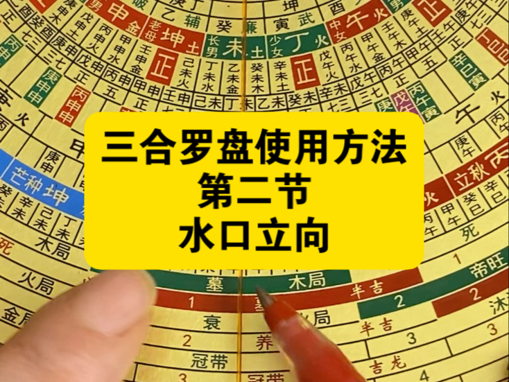 三合罗盘使用方法,第二节:水口立向