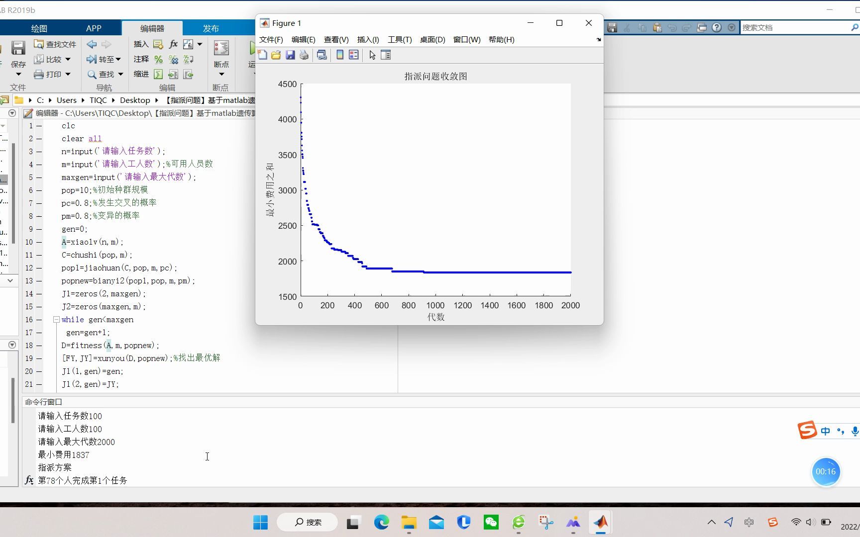 【指派问题】基于matlab遗传算法求解指派优化问题【含Matlab源码 ...