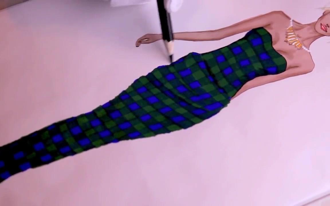 [手绘]看了这张服装设计手绘稿,总感觉亮点不在服装,你们发现了吗?