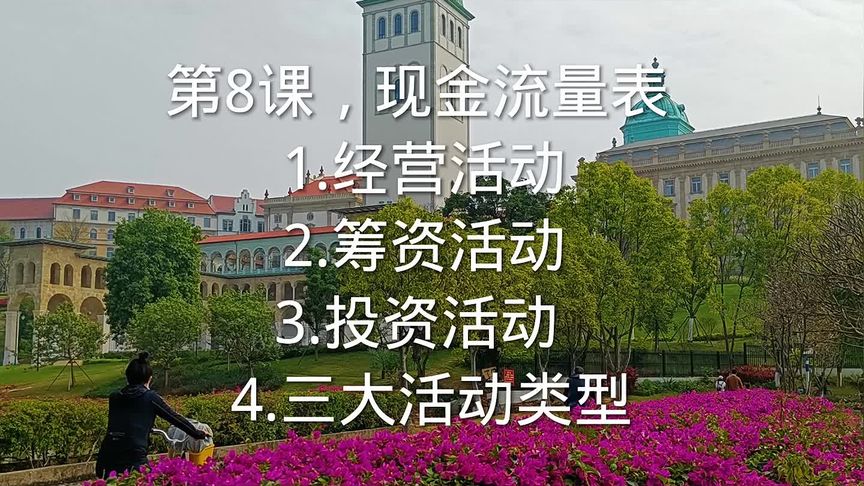 第8课,现金流量表 1.经营活动 2.筹资活动 3.投资活动 4