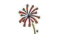 国庆节小元素烟花简笔画,一步一步教你画