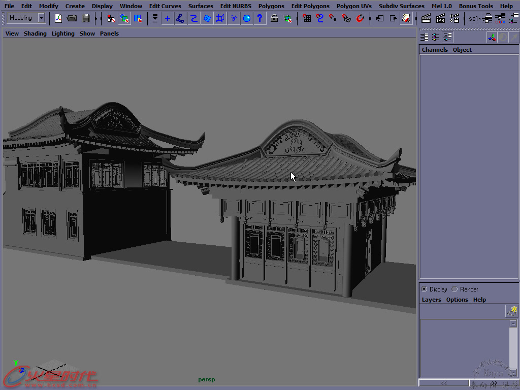 maya古风建筑教程01