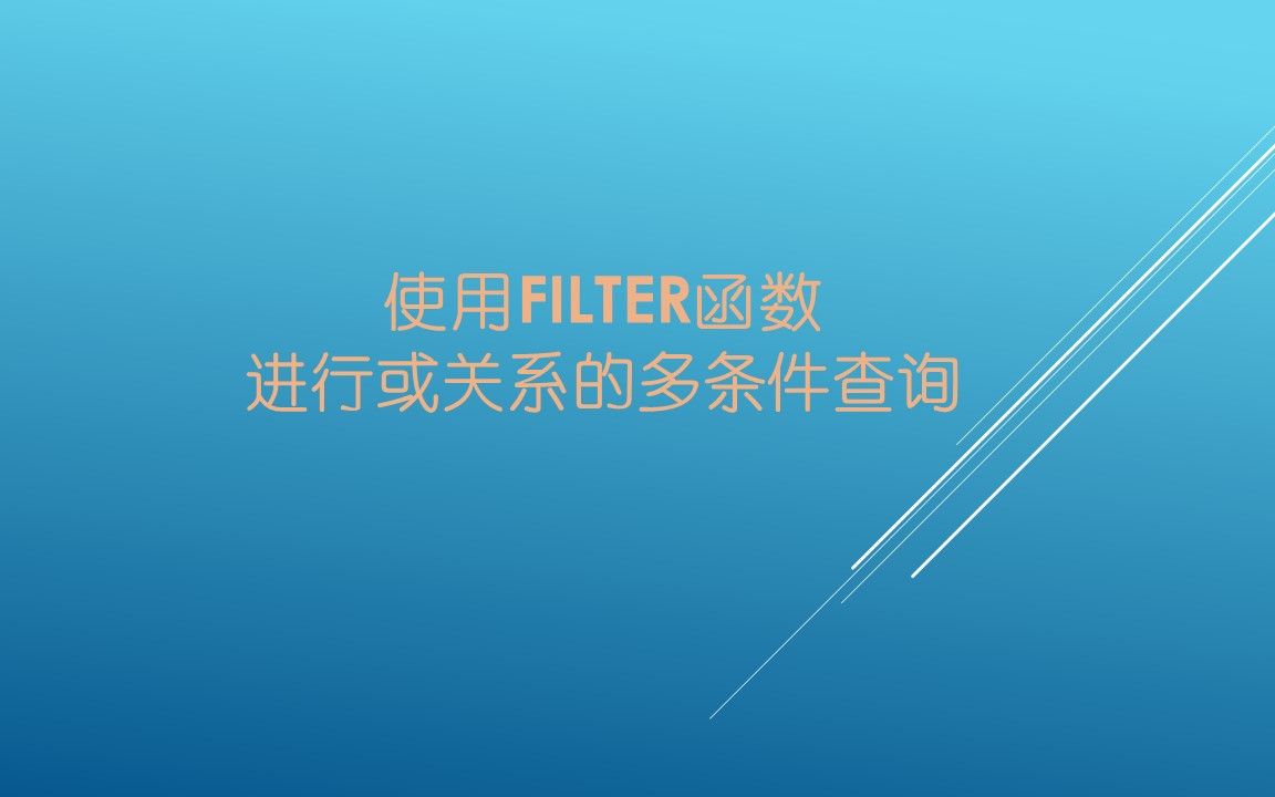 使用Filter函数进行或关系的多条件查询