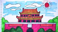神笔简笔画 美丽中国北京天安门, 儿童绘画早教场景教程大全