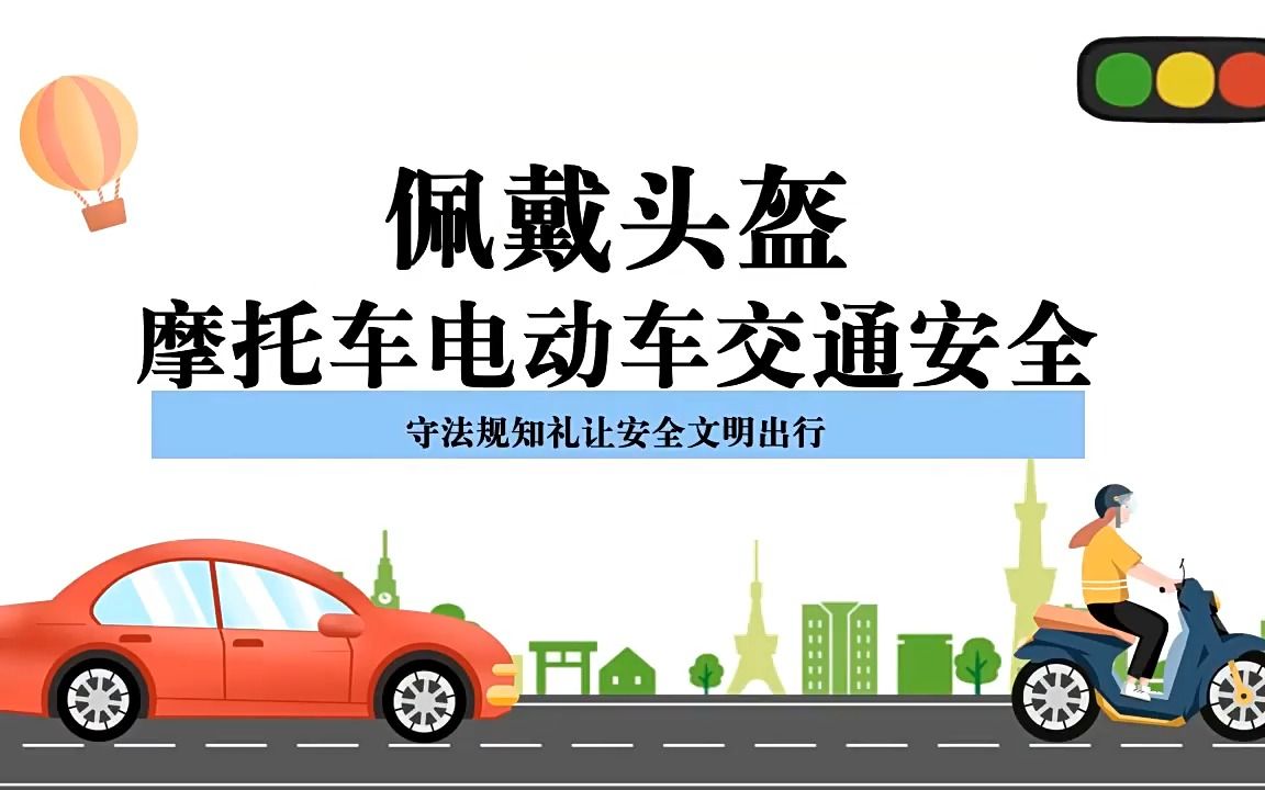 佩戴头盔摩托车电动车交通安全培训PPT课件