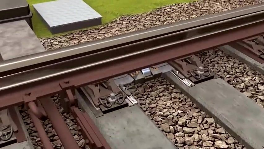 3D动画演示火车铁轨的架构,看着挺复杂其实原理大家都能懂