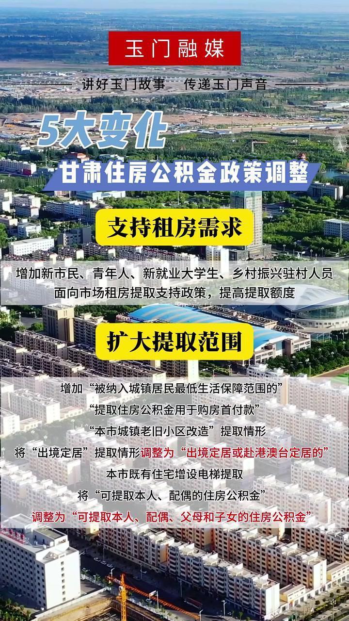 甘肃住房公积金政策调整,5大变化