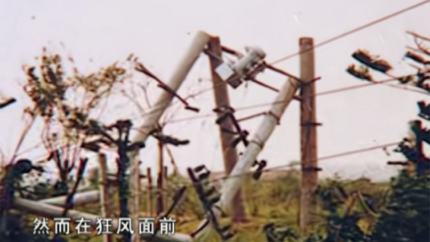 灾难:12级超级台风突袭,全城高压电塔被吹垮,大楼吹得晃动不定