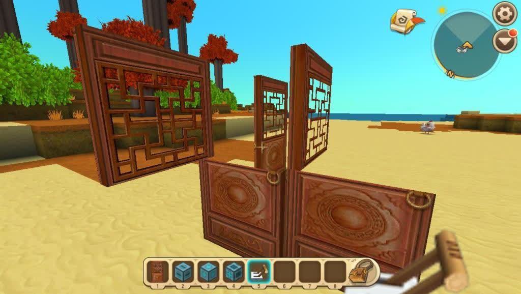 迷你世界:制作双开门教程,一扇门可以变成两头开的双开门