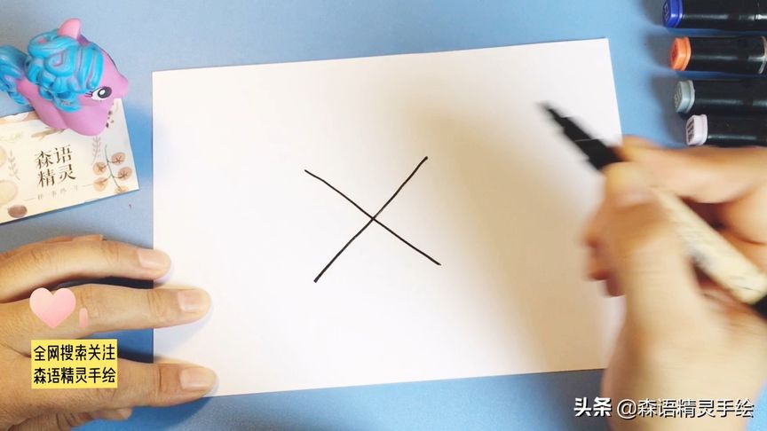暑假你在做什么?天太热宅家学画简笔画吧!教你用字母X画两只鸟