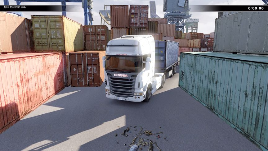 斯堪尼亚重卡模拟驾驶 港口内超远倒车 第一视角