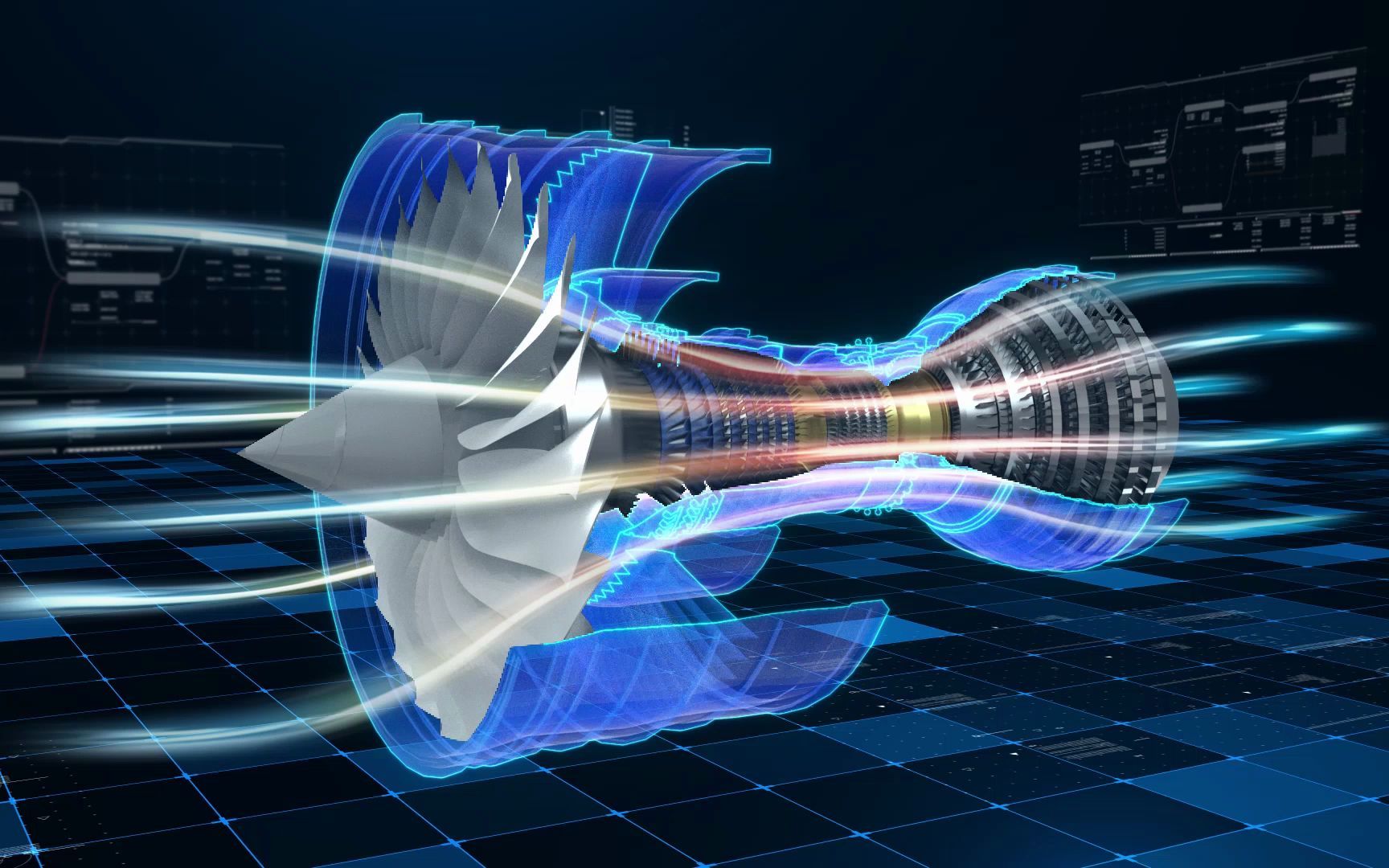 航空发动机流场仿真分析动画