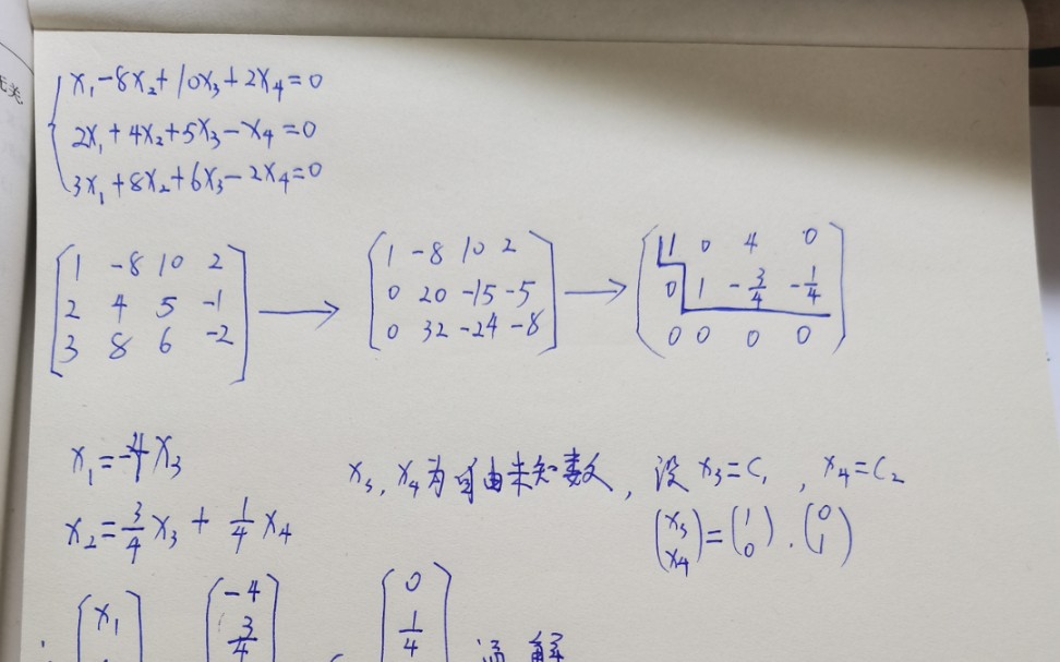 刚学完线性方程组的解的结构,整个简单的齐次线性方程组的基础解系