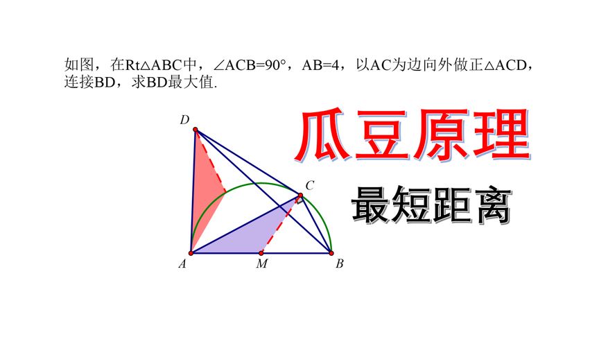 中考数学最短距离问题,瓜豆原理&手拉手模型,其实很简单