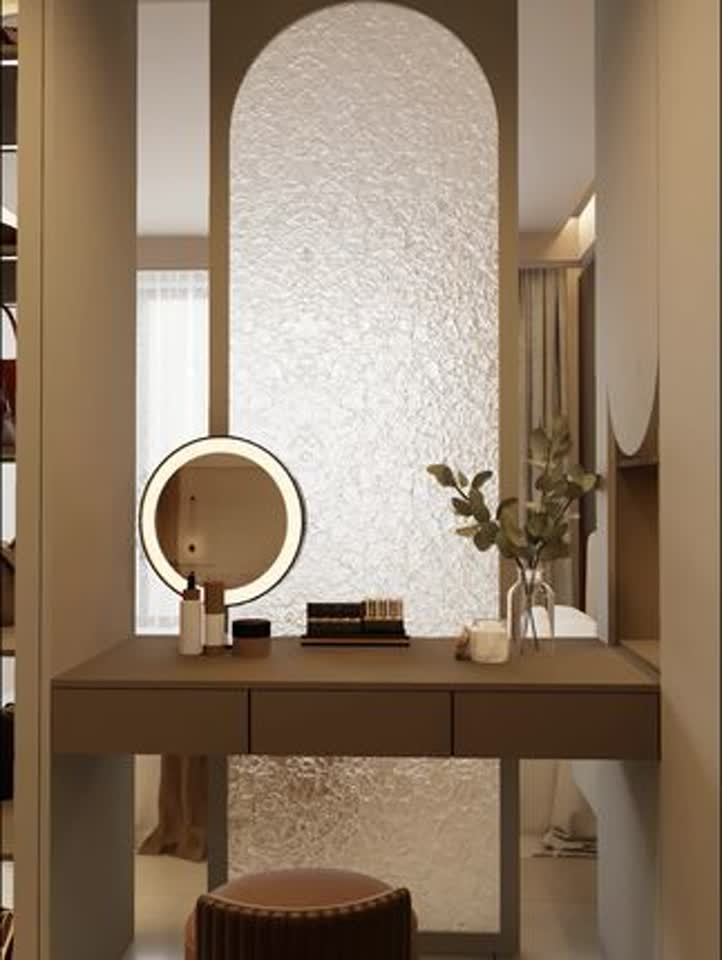 卫生间门对床设计5 #装修设计 #全案设计 #奶油风 #全屋订制 #卧室 ...