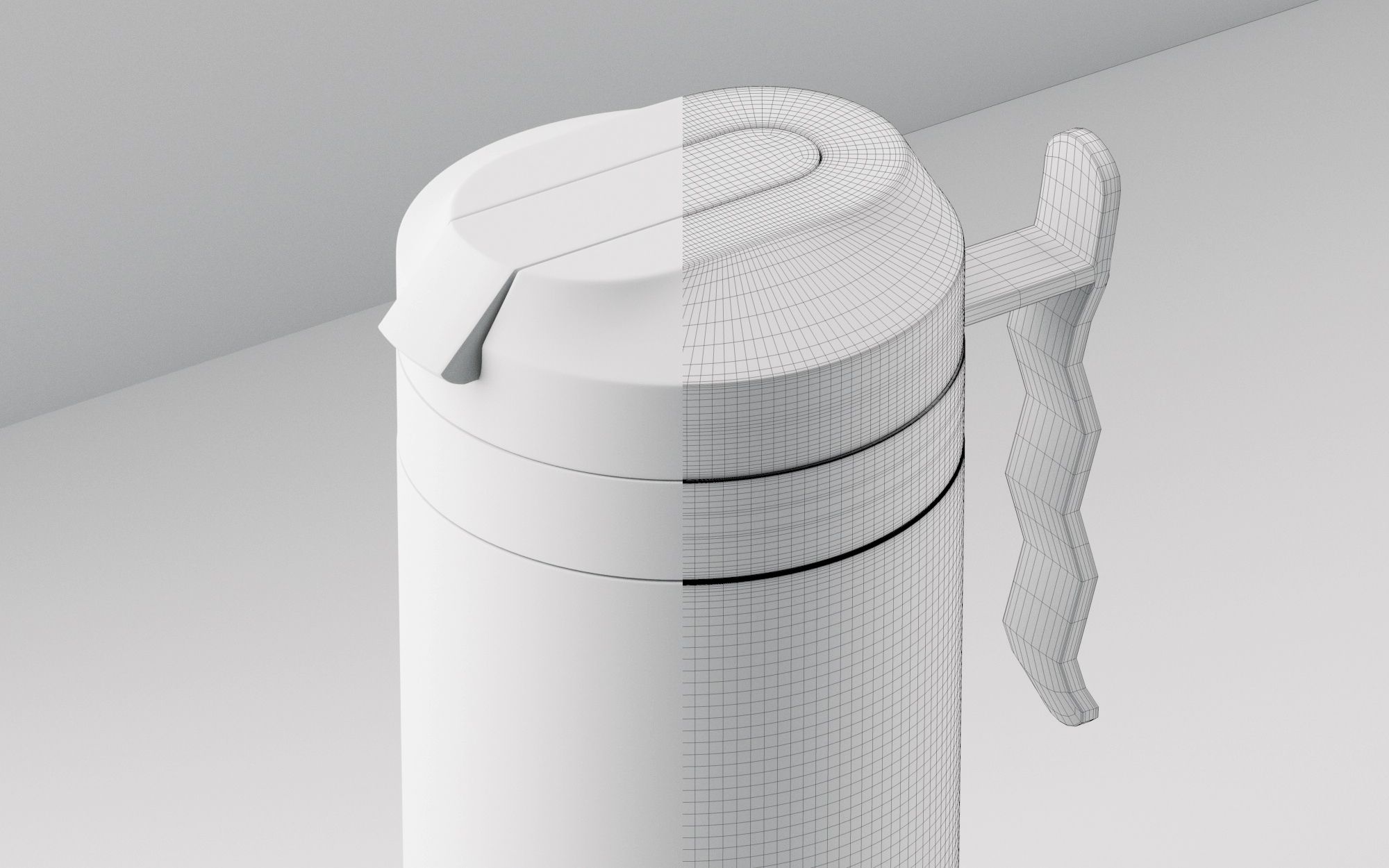 C4D建模渲染-日系圆角卡扣便捷水壶1 异形卡扣制作技巧 改线技巧 ...