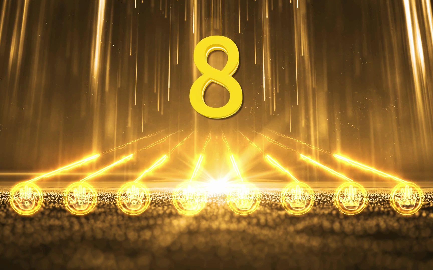 金手掌启动仪式开场片头背景视频素材