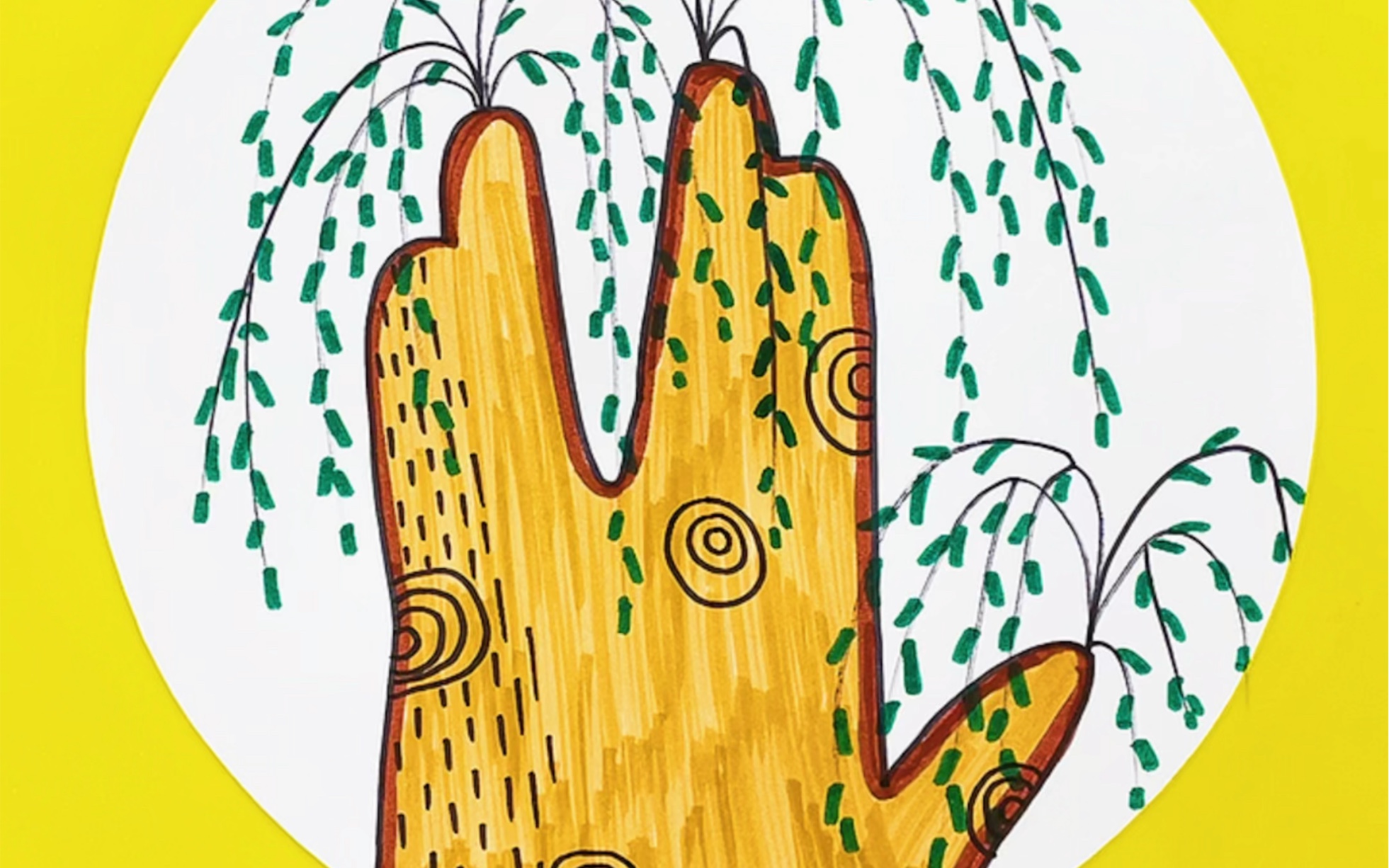 创意画:手掌创意大树…