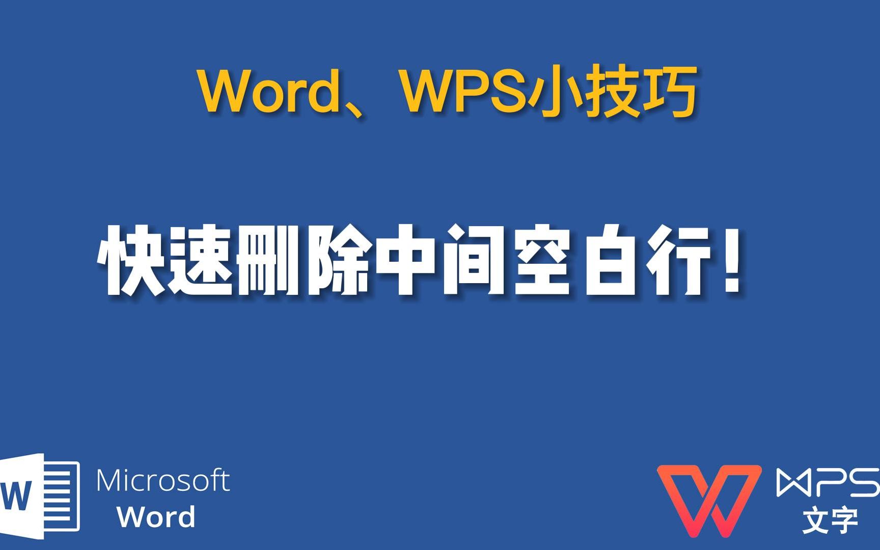 快速删除中间空白行! [WT2220] Word, WPS实用技巧