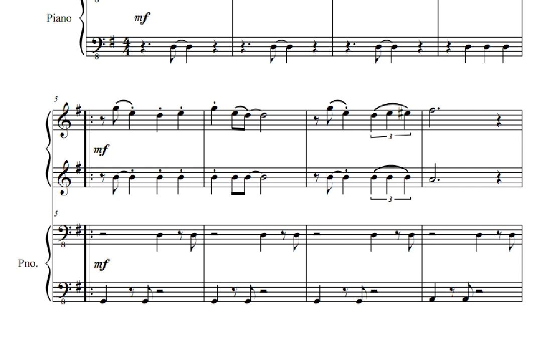 超级马里奥3D大陆主题曲 四手联弹 有乐谱