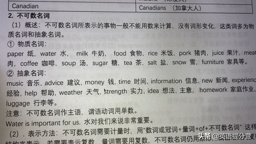 名词系列:不可数名词有哪些?