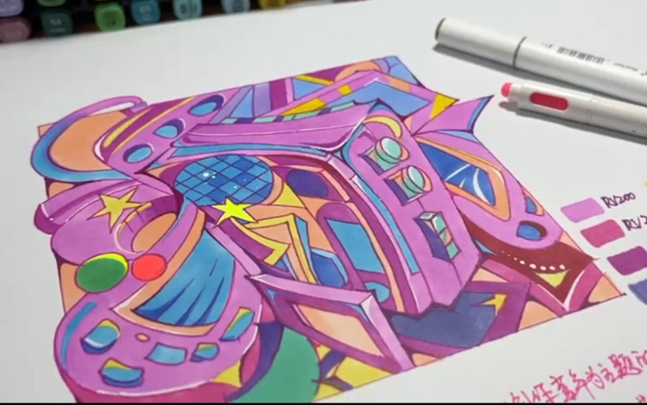 ¢行李箱和音箱的同构,旅行主题图形创意示范¢南昌大学艺术设计...