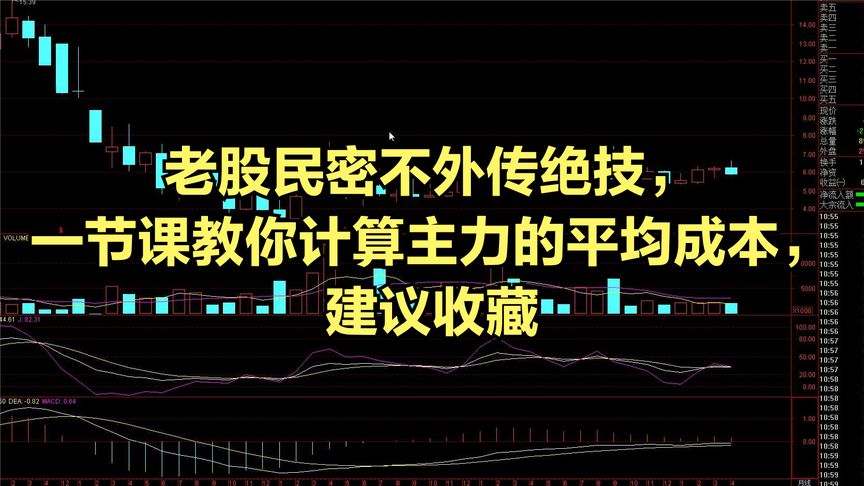 老股民密不外传绝技,一节课教你计算主力的平均成本,建议收藏