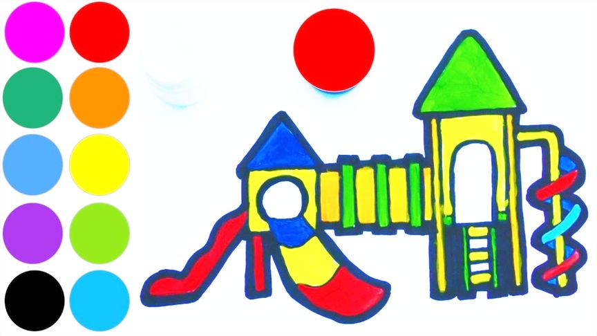 孩子一看就会画,幼儿简笔画上色教程:滑滑梯
