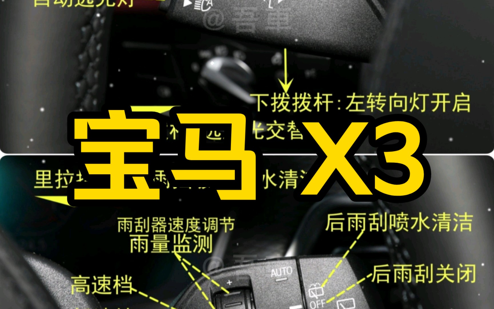 宝马X3 车内开关按键功能图解说明书。