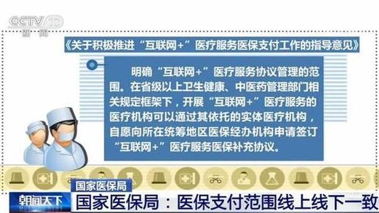 国家医保局:医保支付范围线上线下一致