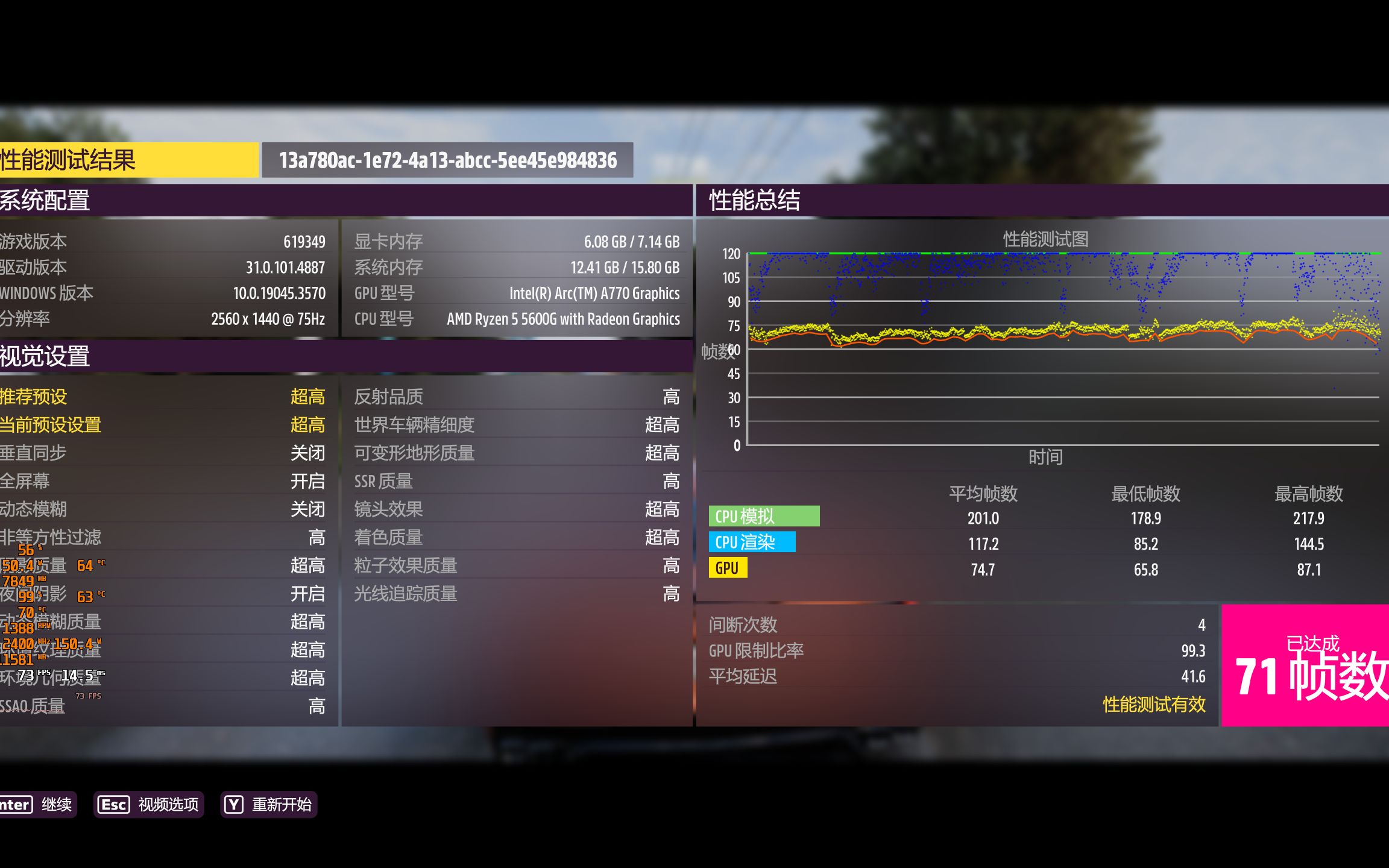 a770 8g 地平线5测试及部分报错解决方法