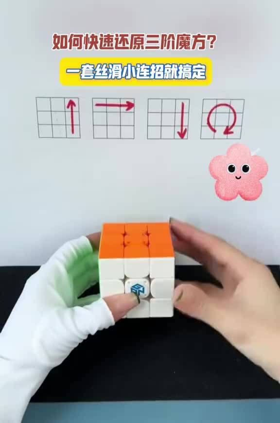 如何快速还原三阶魔方,一套丝滑小连招就搞定