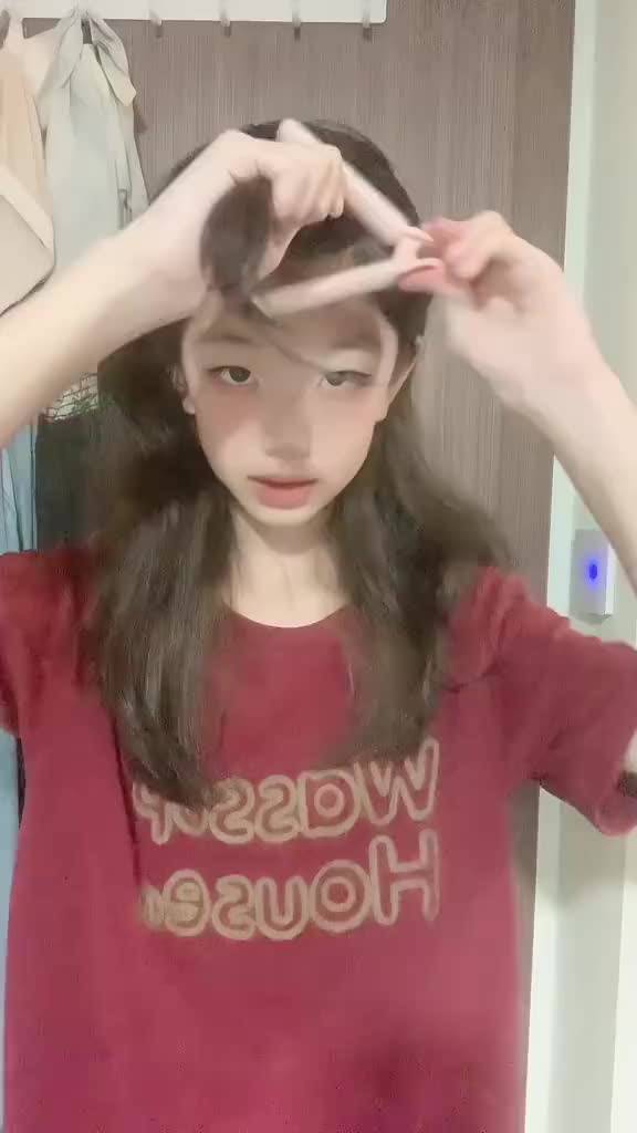 卷发筒就能做我这种刘海啦后,发型教程,洗头了头发就得这样搞