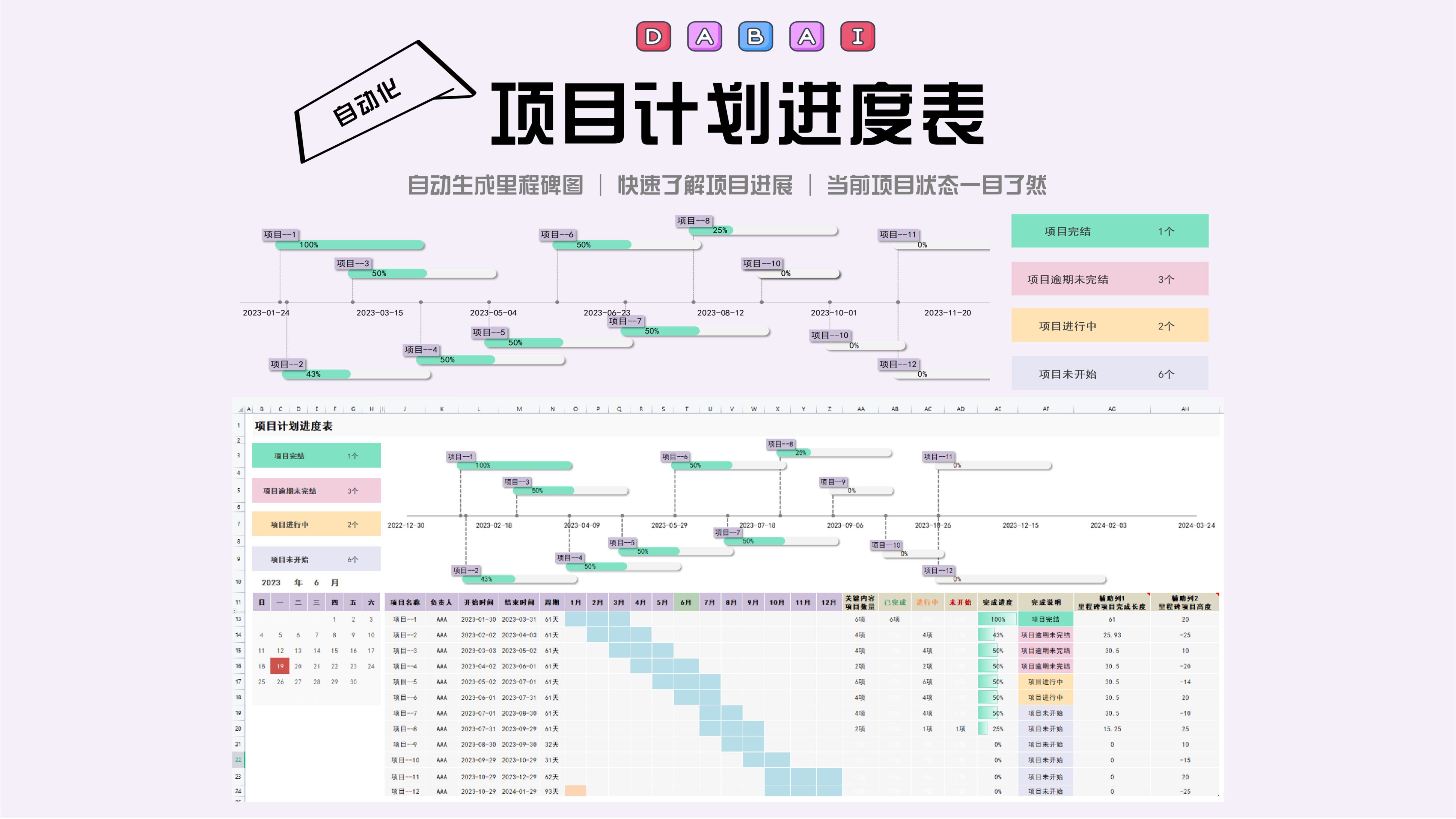 大橘excel-项目计划进度表
