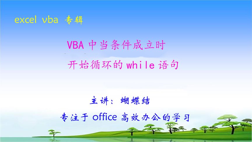 第298集VBA中当条件成立时开始循环的while语句