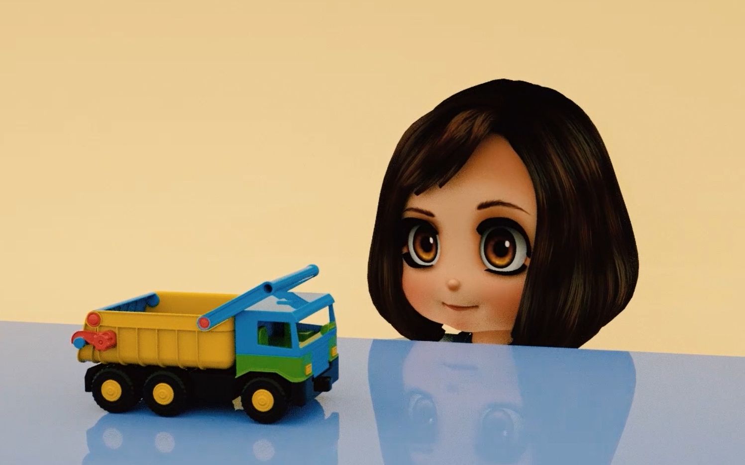 c4d小女孩玩车车