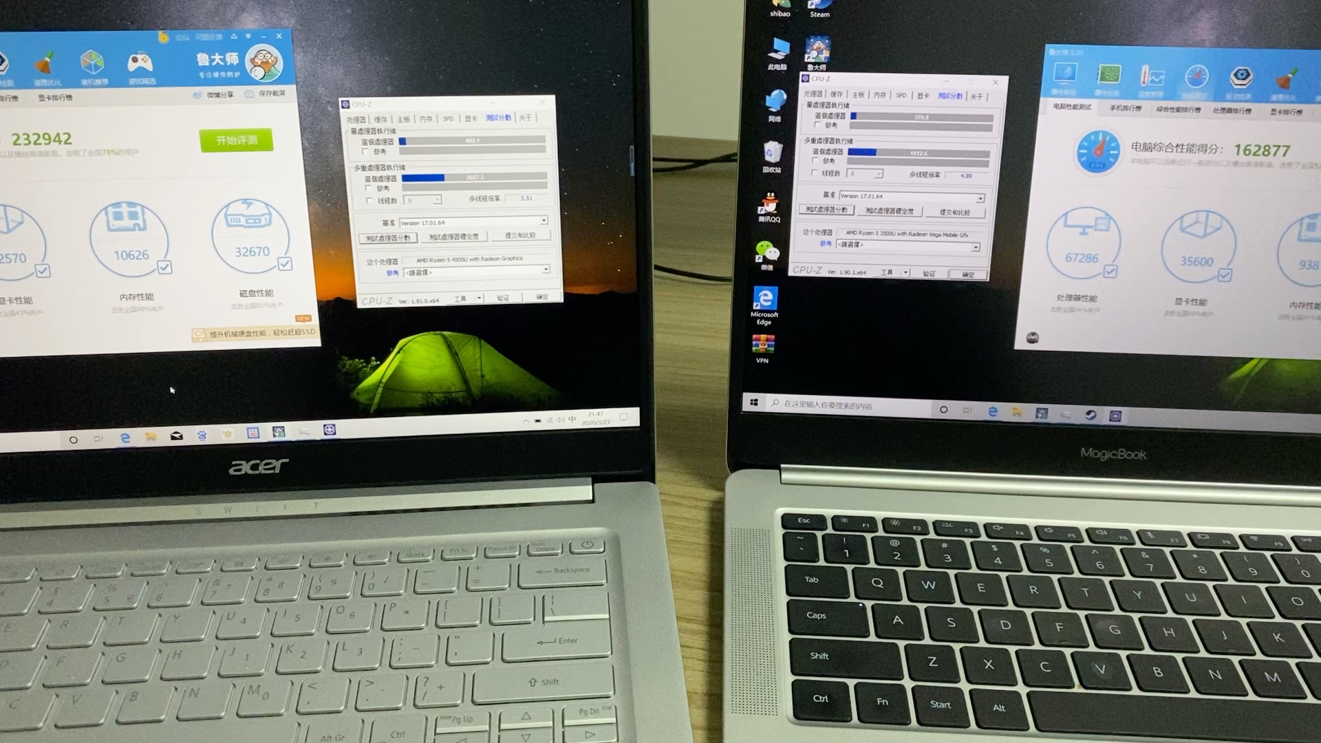 Amd R5 4500u 笔记本上手测试 acer宏碁 笔记本