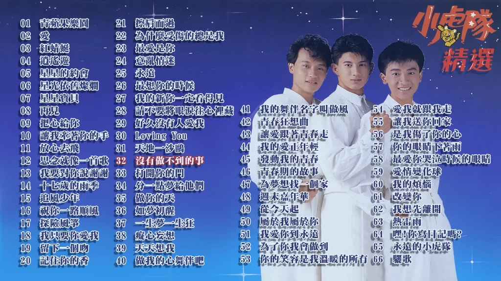 唤回青春记忆【小虎队】经典歌曲合集