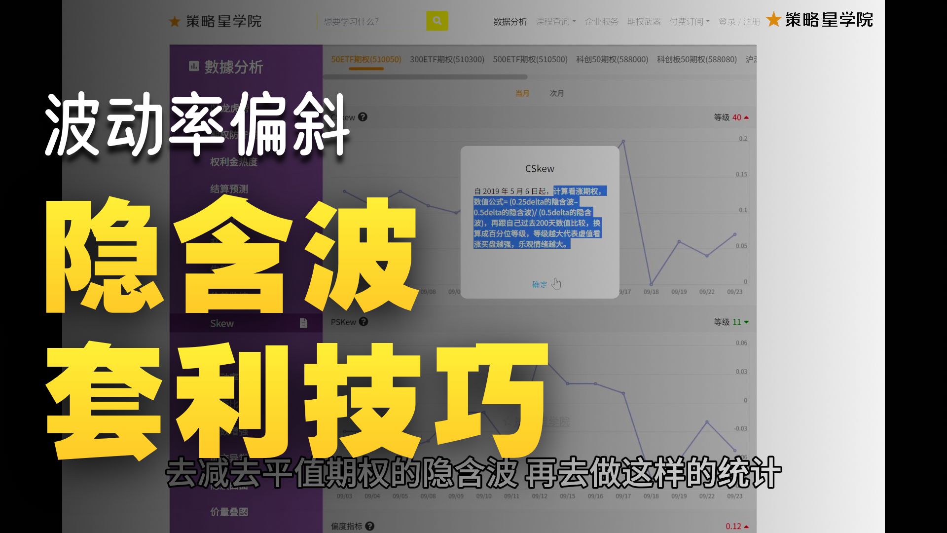 【期权云数据】2.Skew如何使用?