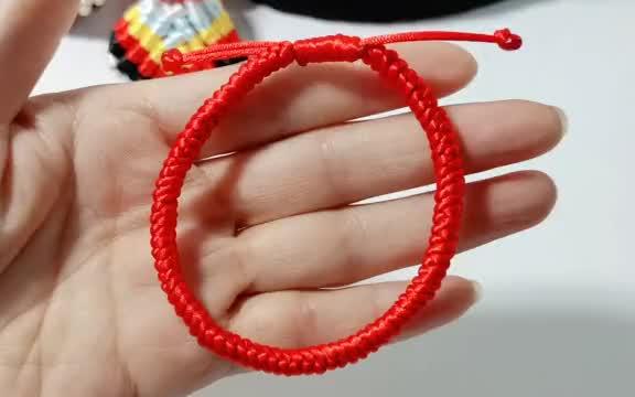 金刚结红绳手链编织教程