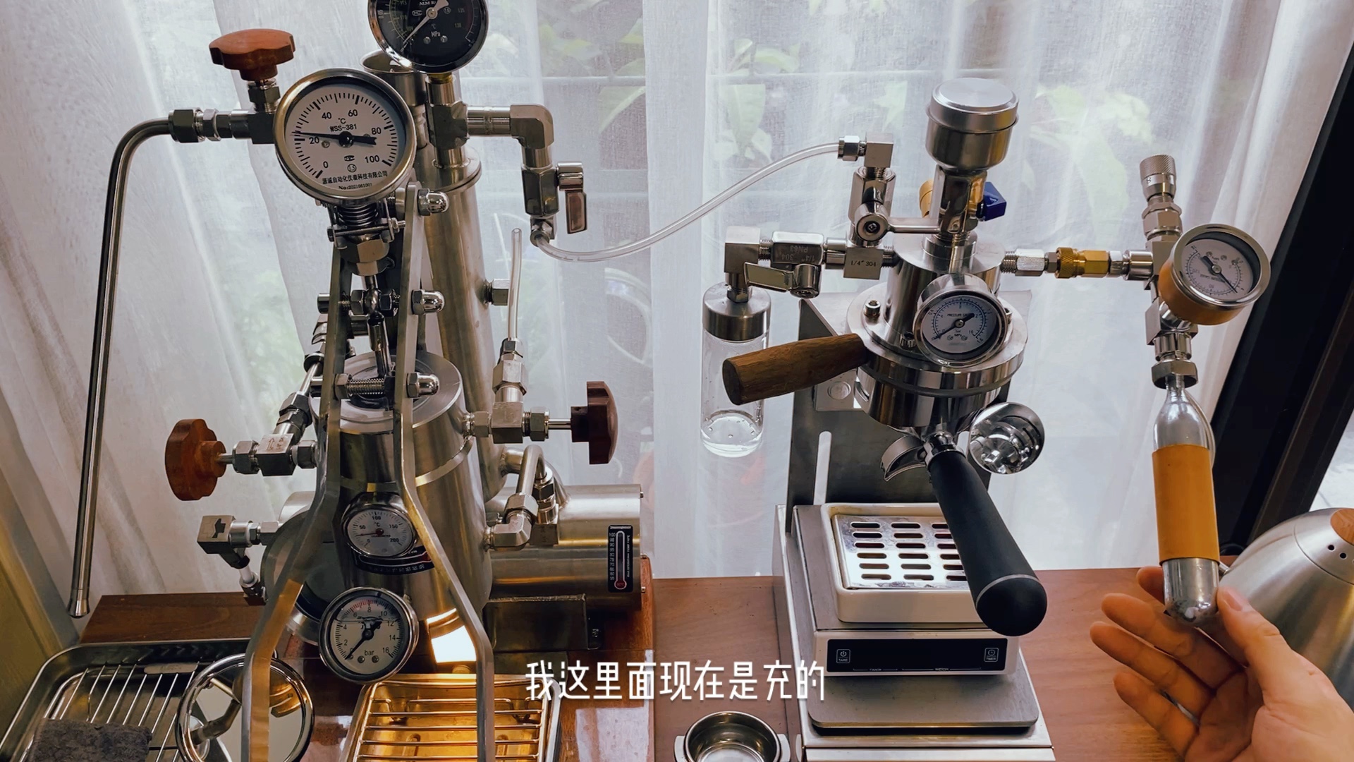 美术老师的日常•蒸汽朋克·压杆➕气动混合双头手动咖啡机diy功能...