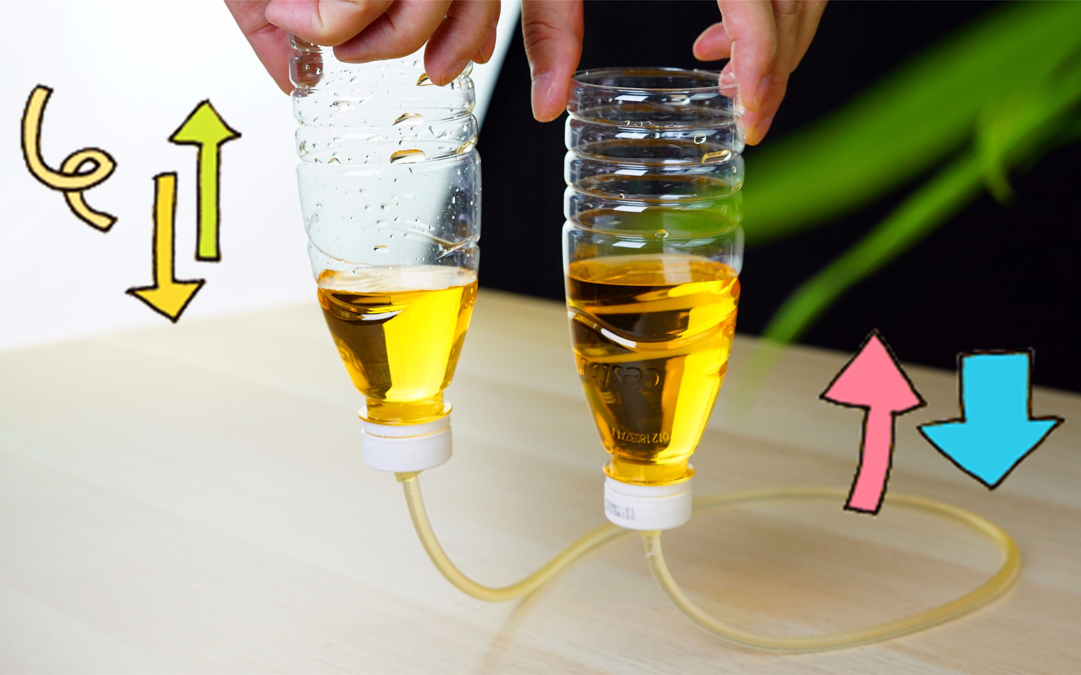 见过这样的水平仪吗?看似简陋但给孩子演示原理很好用