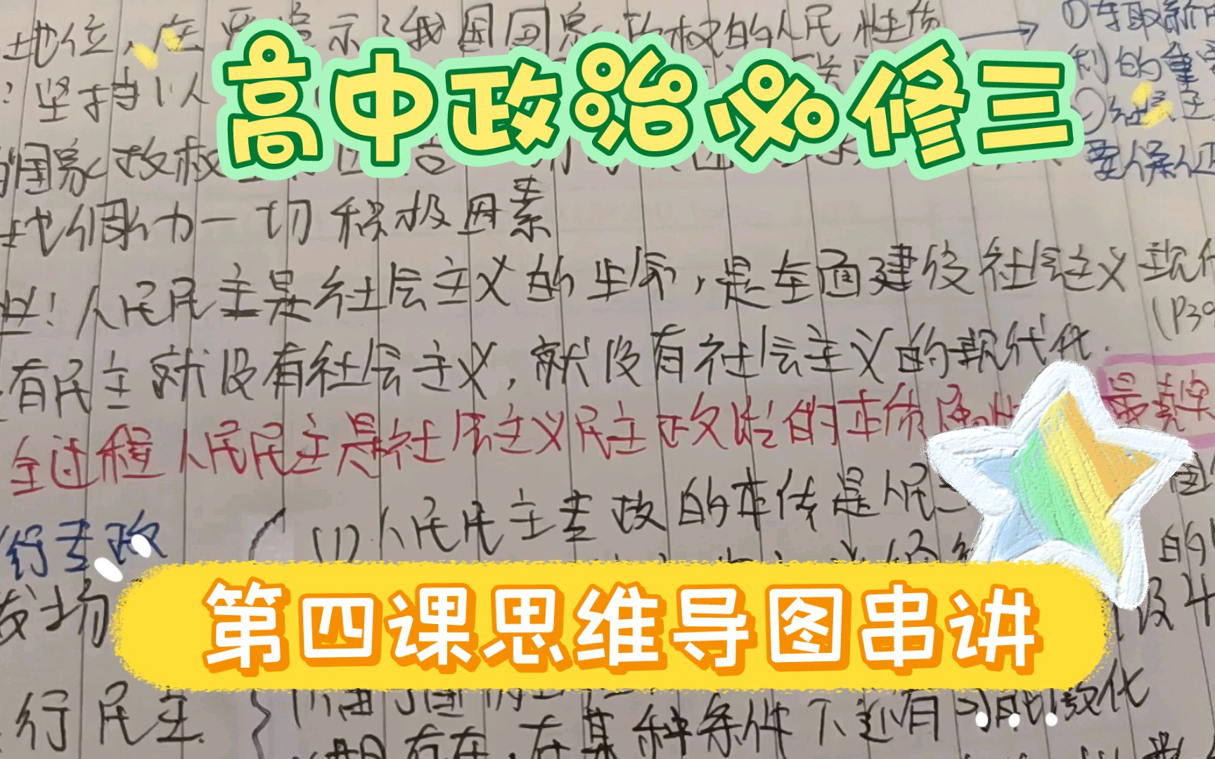 高中政治必修三第四课思维导图串讲～