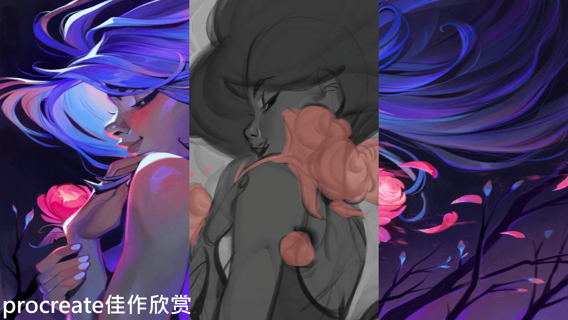 ...procreate佳作欣赏 procreate5软件自带示例图片画图过程 from Loish