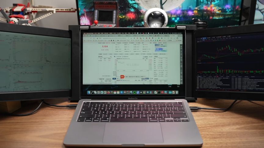 #股民 必备的,笔记本双屏扩展。出门在外也能高效率多屏